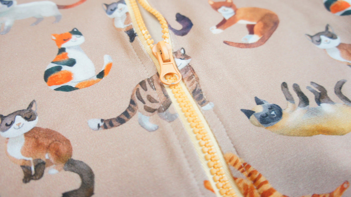 Hoodie Zipper Cats - Bio-Baumwolle – curious-stories