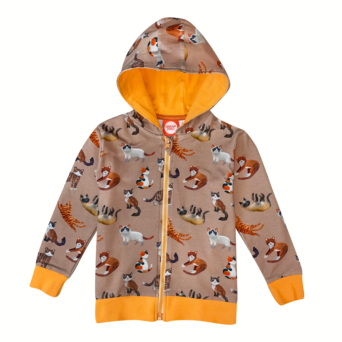 Hoodie Zipper Cats - Bio-Baumwolle – curious-stories